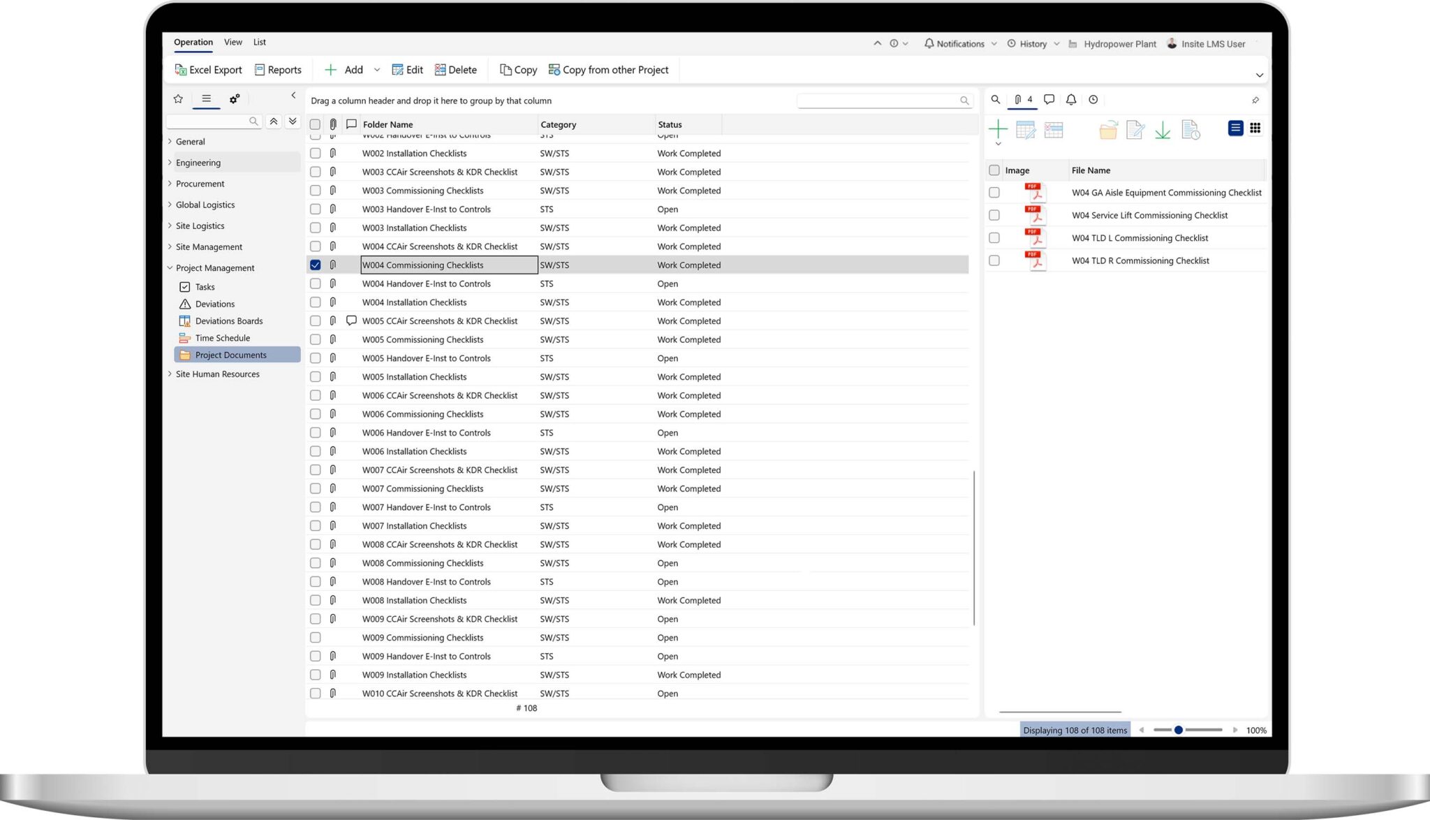 Project documents - Insite LMS